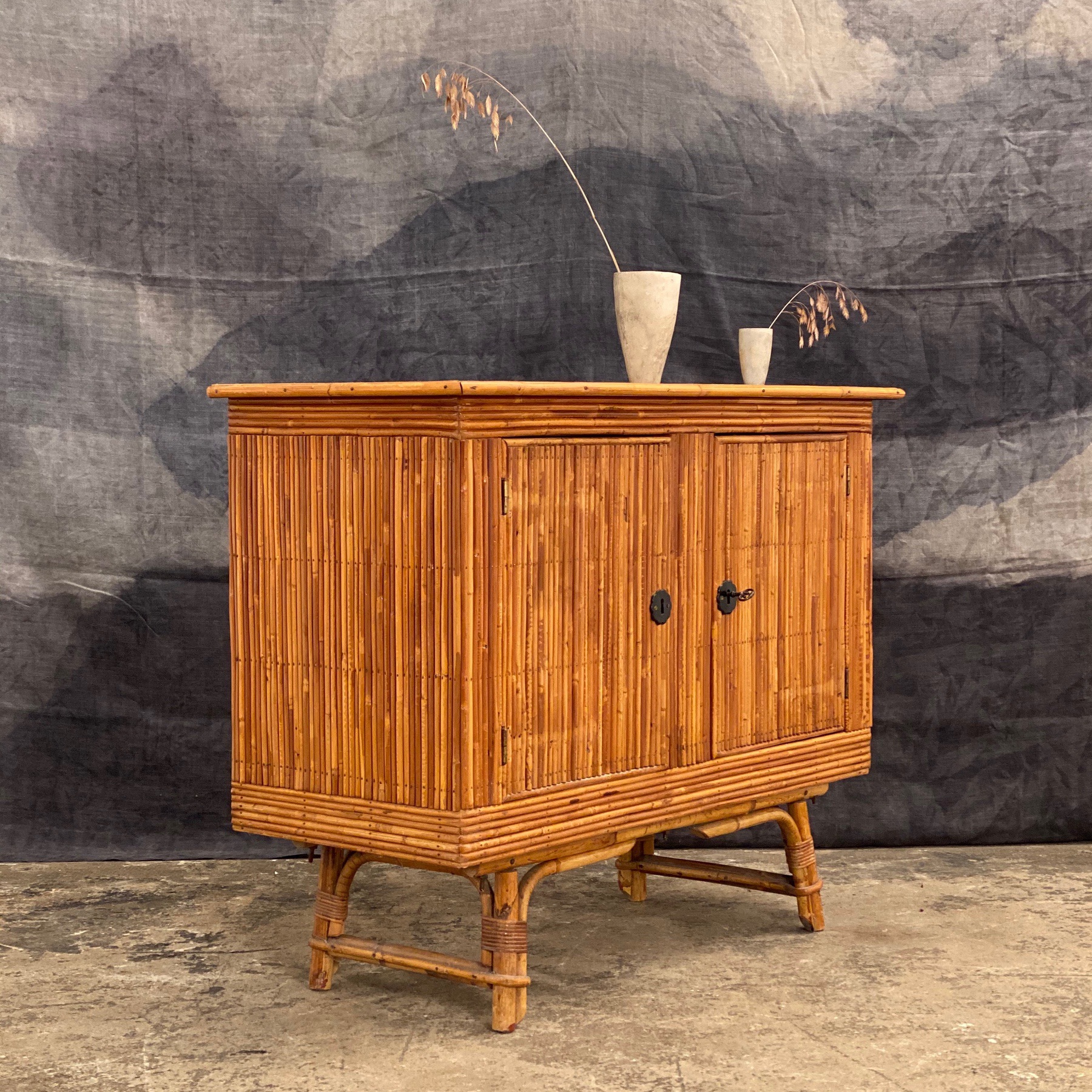 midcentury rattan buffet – Objet Vagabond