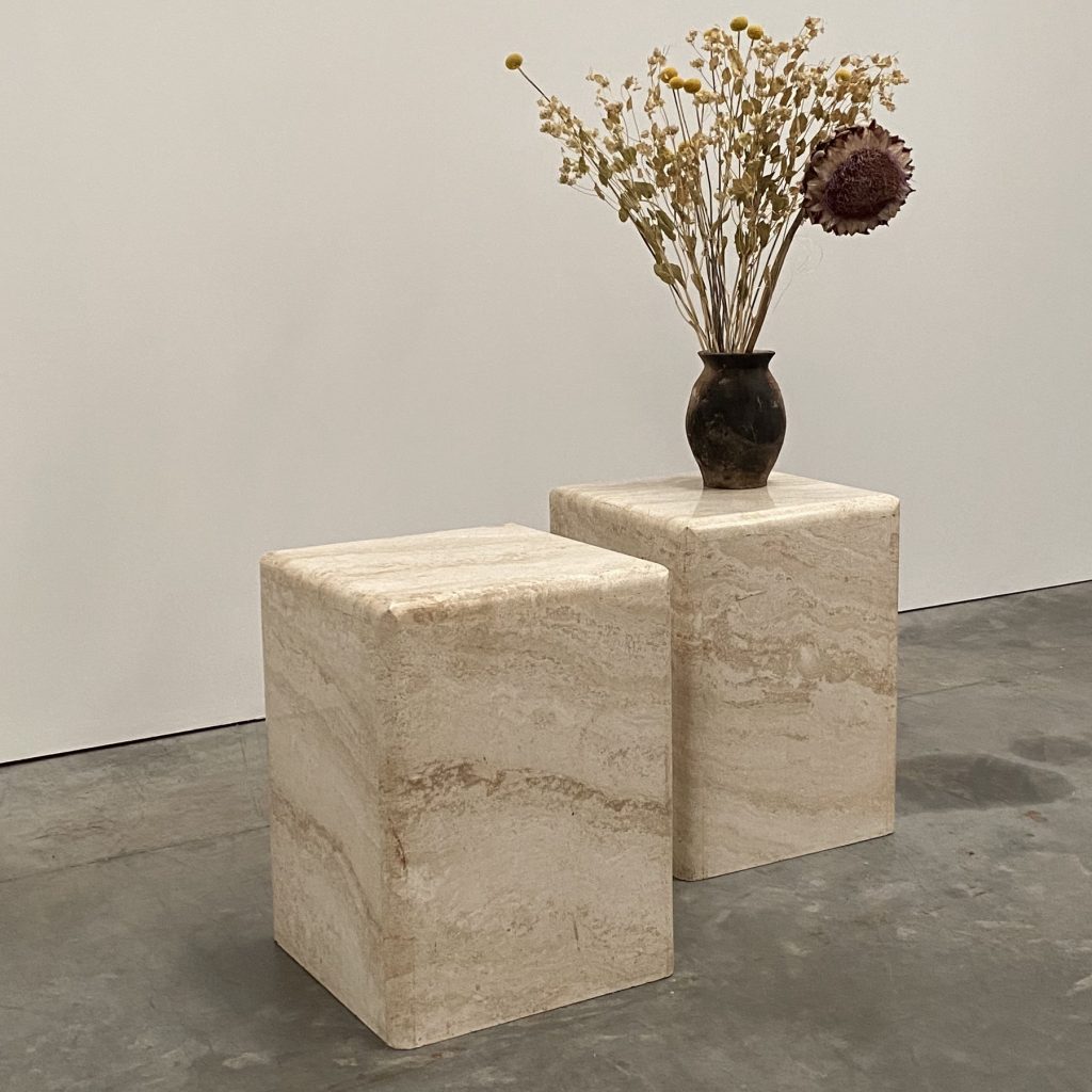 travertin side tables – Objet Vagabond