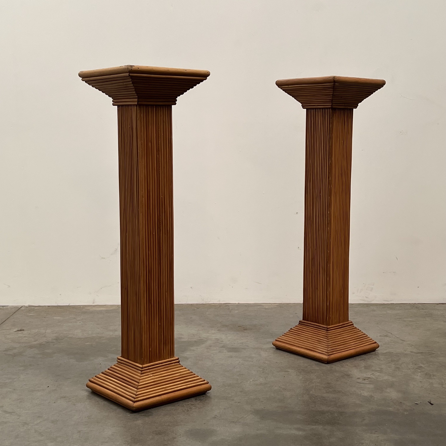midcentury rattan columns – Objet Vagabond