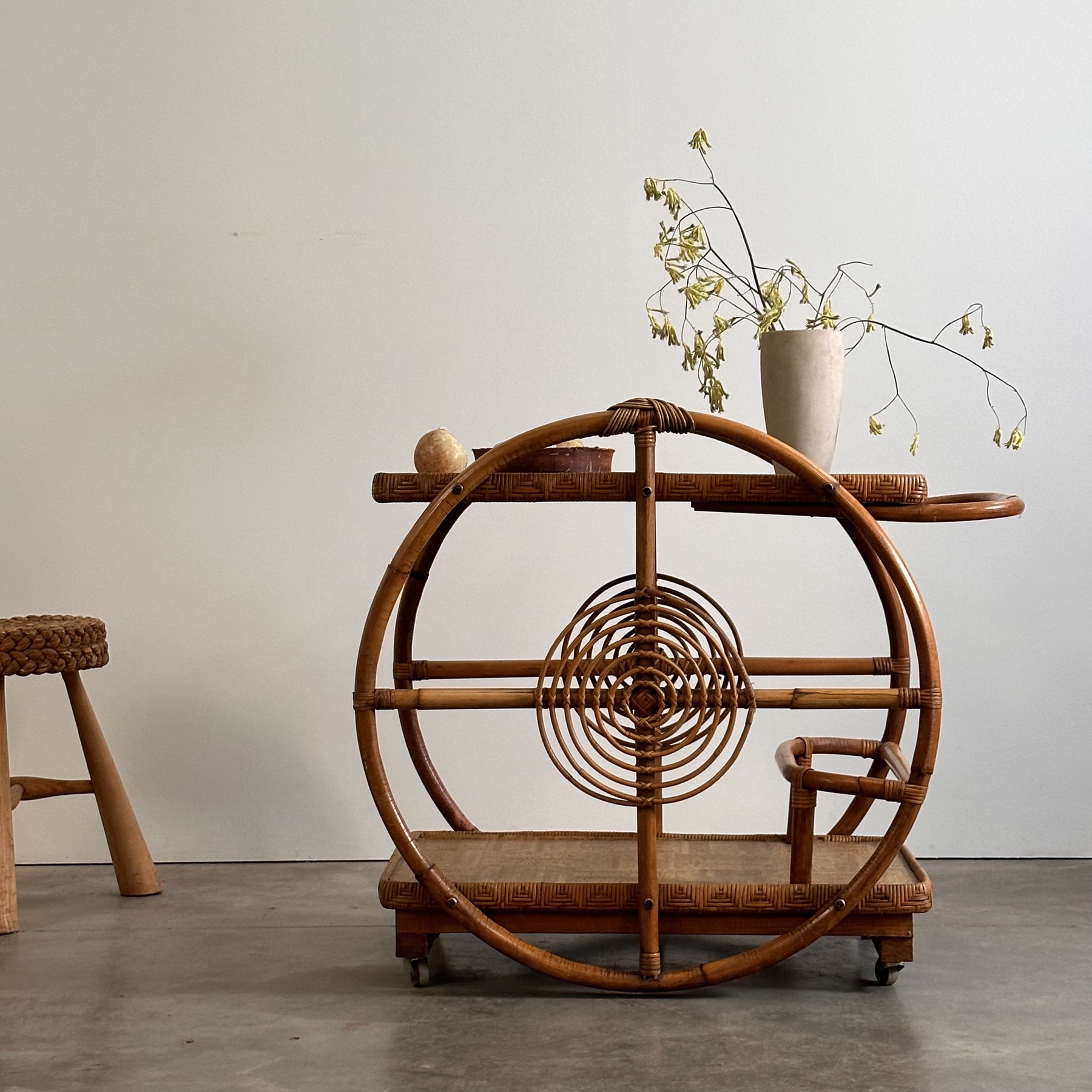 vintage rattan trolley – Objet Vagabond